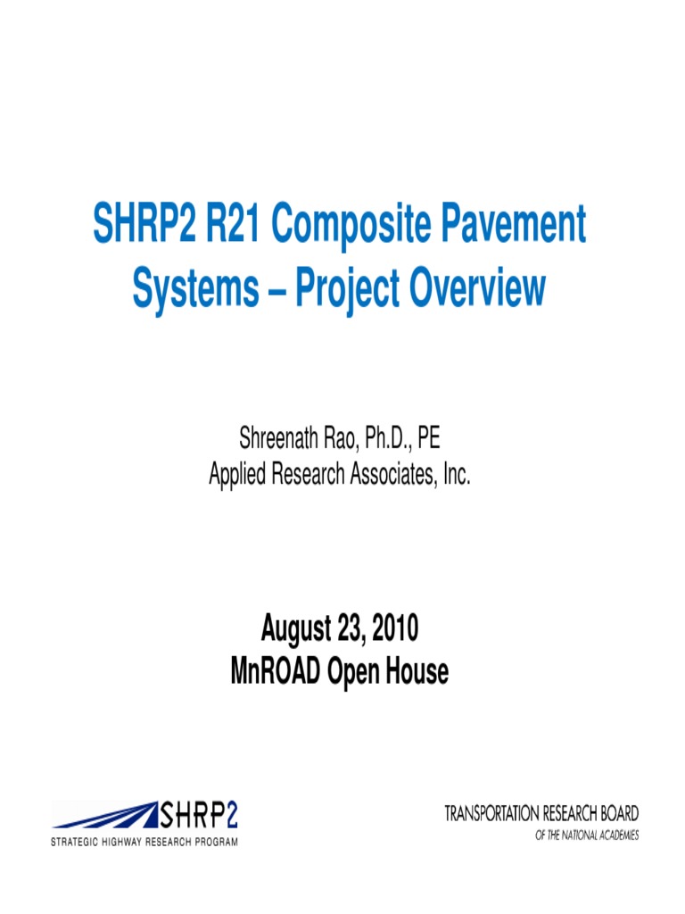 4 - Composite Pavement Project Overview (Rao) | Download Free PDF ...