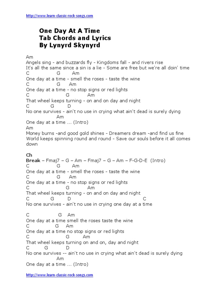 One Day at A Time Tab by Lynyrd Skynyrd | PDF