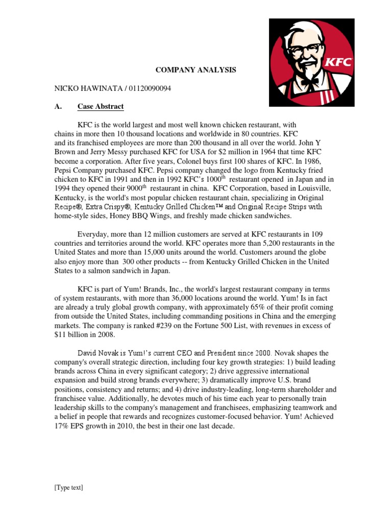 Analysis On KFC in China | PDF | Food Industry | Food And Drink