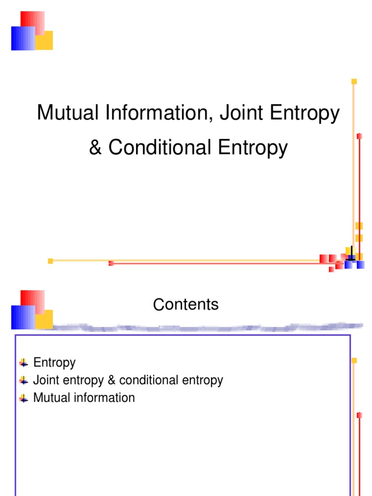 Mutual Information, Joint Entropy & Conditional Entropy | PDF ...