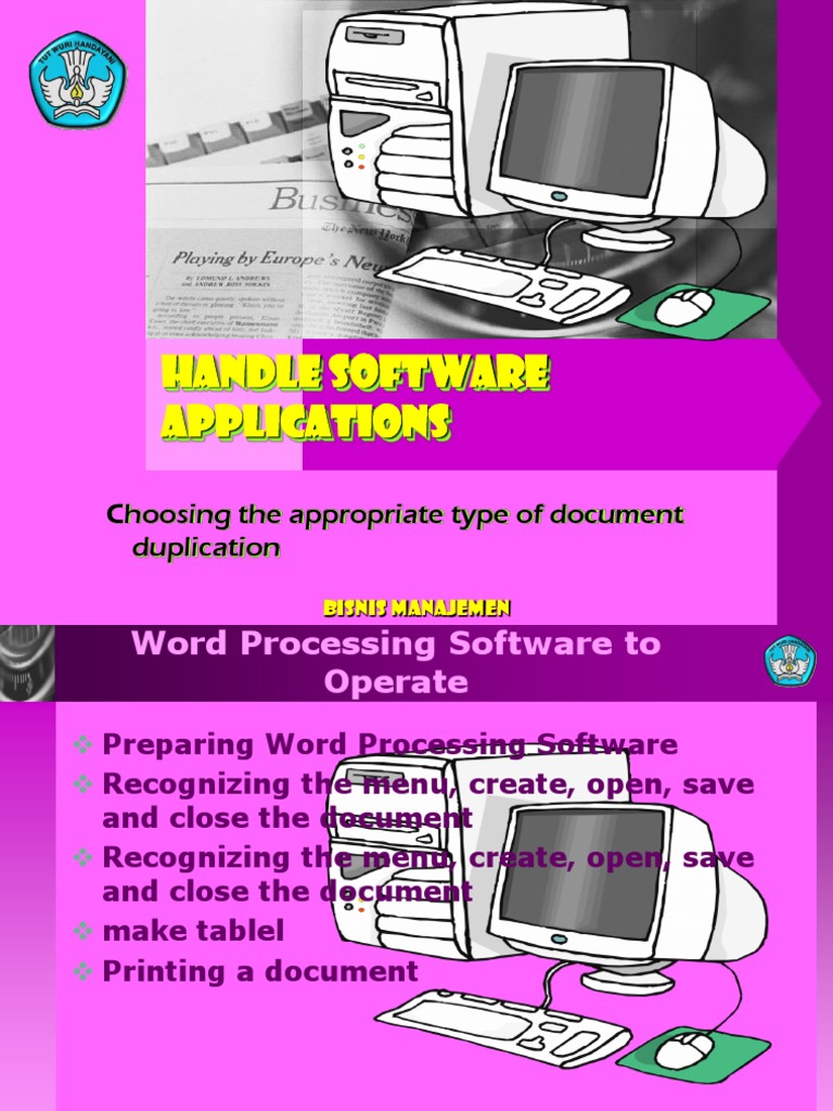 HANDLE Software Applications: Choosing The Appropriate Type of Document ...