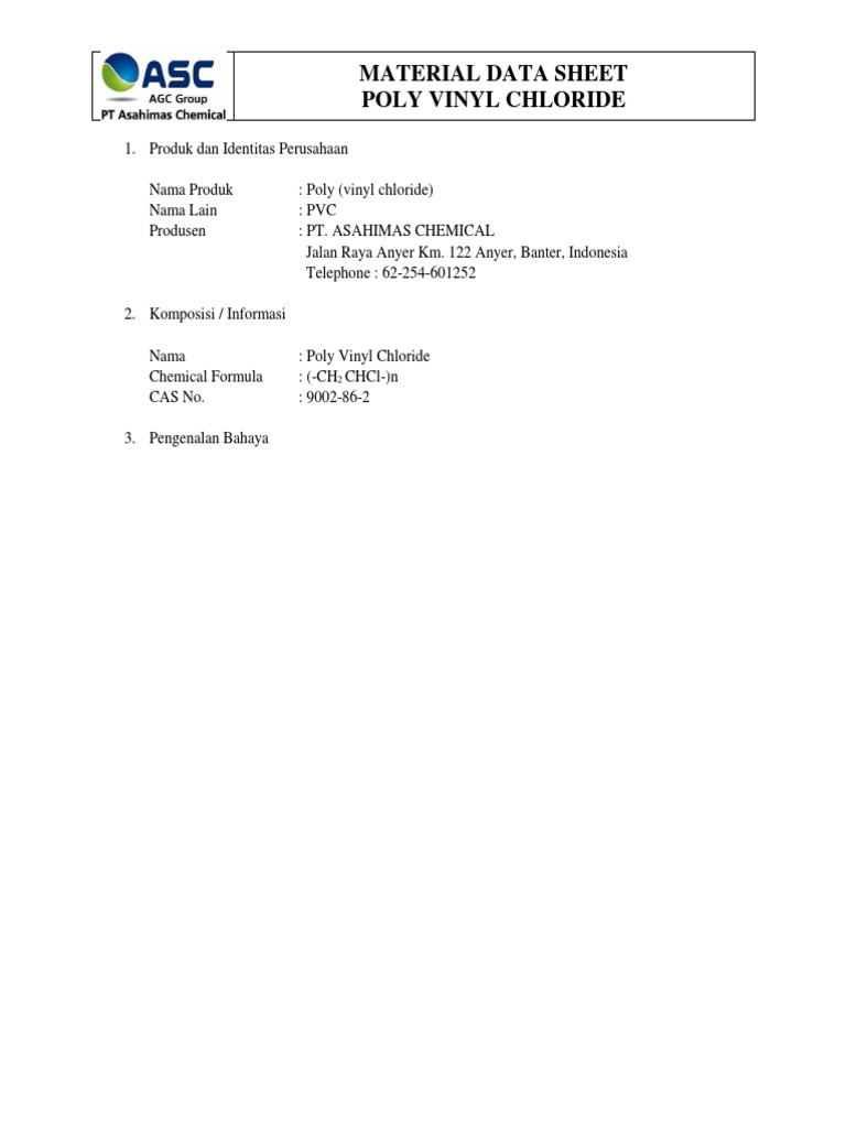 MSDS PVC | PDF