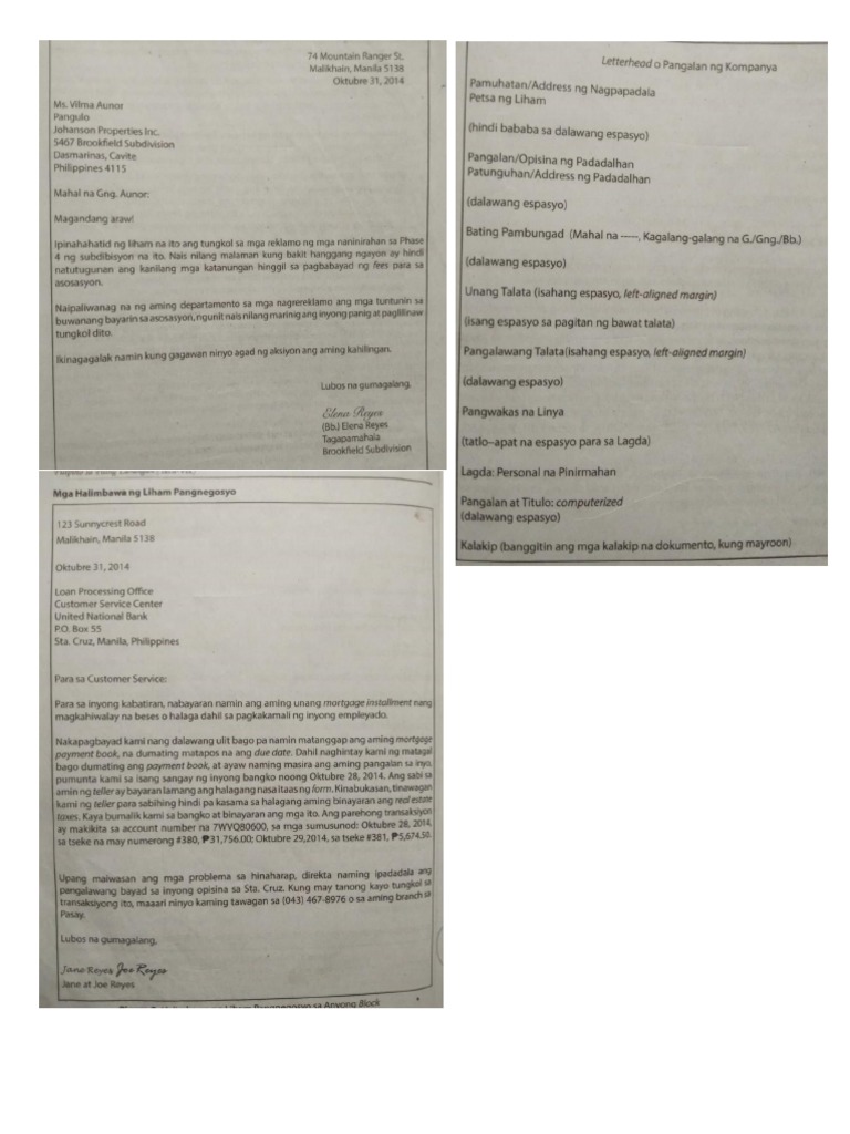 Liham Pangnenegosyo and Memorandum Halimbawa | PDF