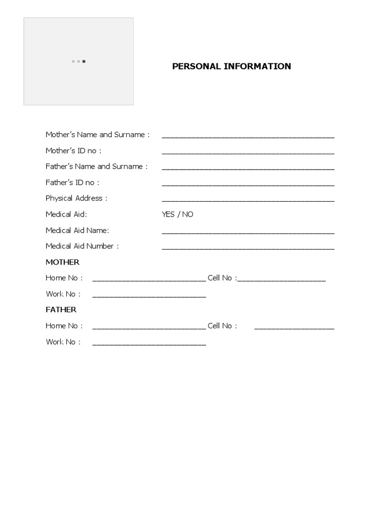 Inskrywings Vorm | PDF | Childhood