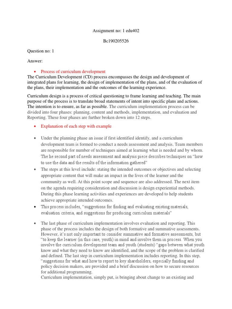 Process of Curriculum Development: A 12-Step Model for Ensuring Youth ...
