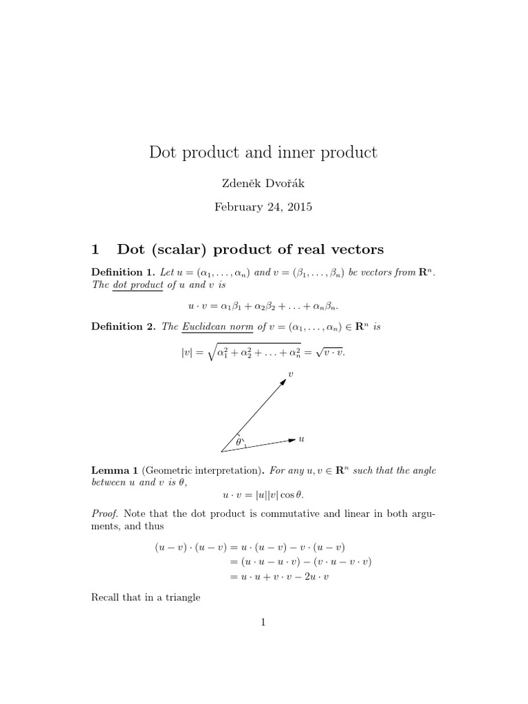 Understanding Dot and Inner Products | PDF | Basis (Linear Algebra ...