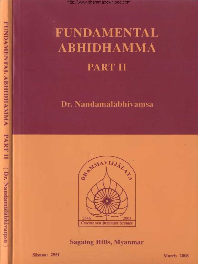 Fundamental Abhidhamma Part 2 - Rector Dr. Nandamalabhivamsa | PDF