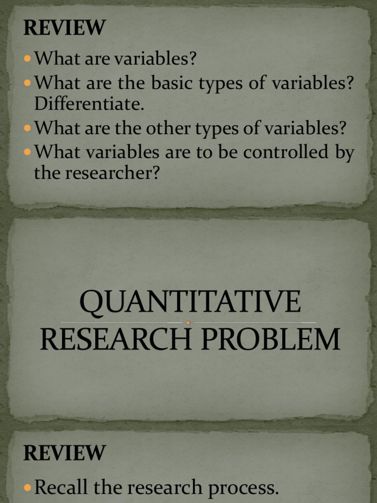 Quantitative Research Problem | PDF | Experiment | Methodology