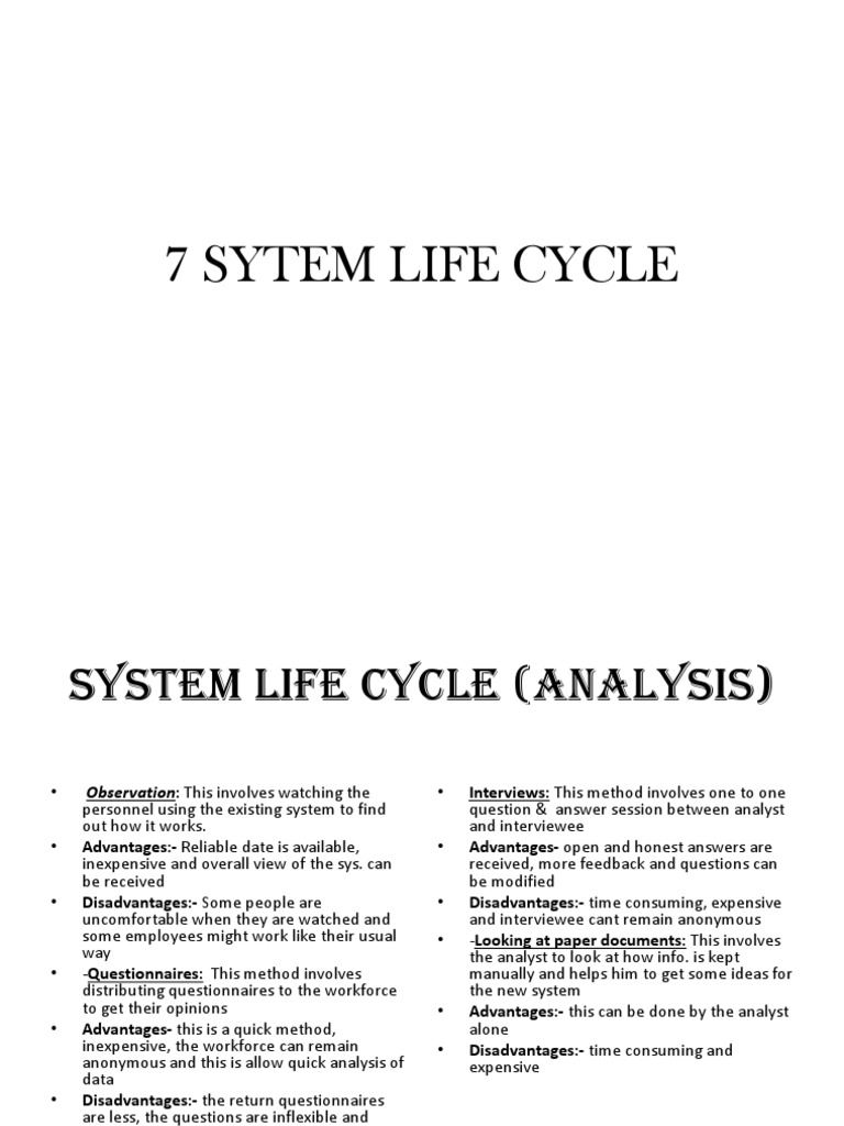 System Life Cycle For IGCSE 2020 | PDF | Systems Engineering | Computer ...