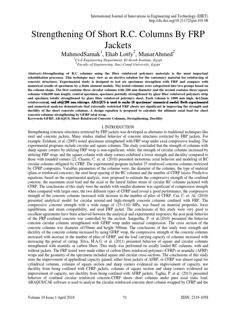 FRP Column Abaqus | PDF | Fibre Reinforced Plastic | Strength Of Materials