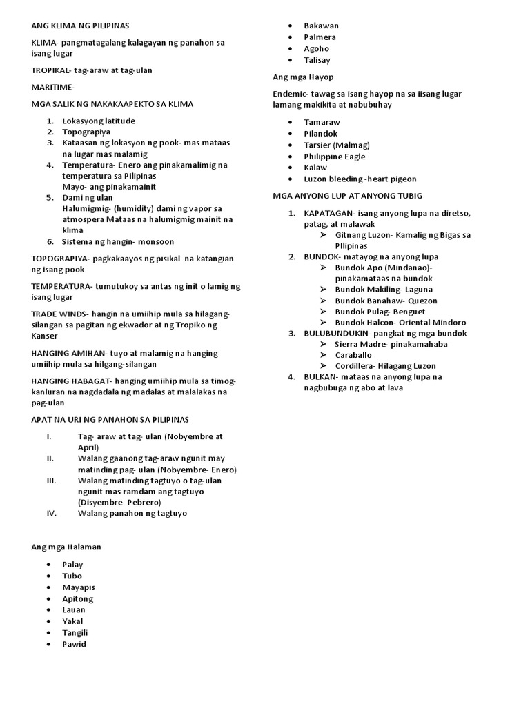 Ang Klima NG Pilipinas | PDF