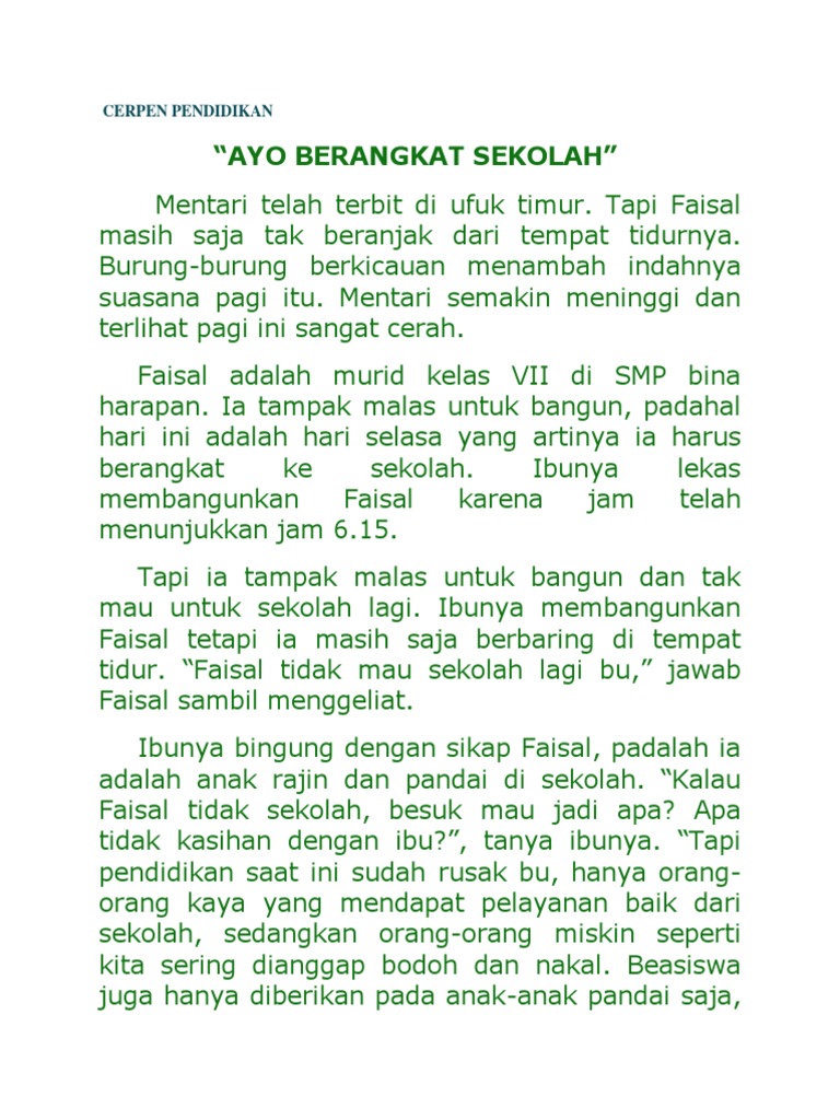 Cerpen Pendidikan | PDF