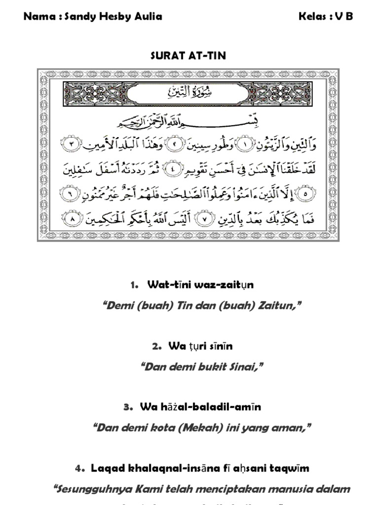 Arti dan Penjelasan Surah At-Tin | PDF