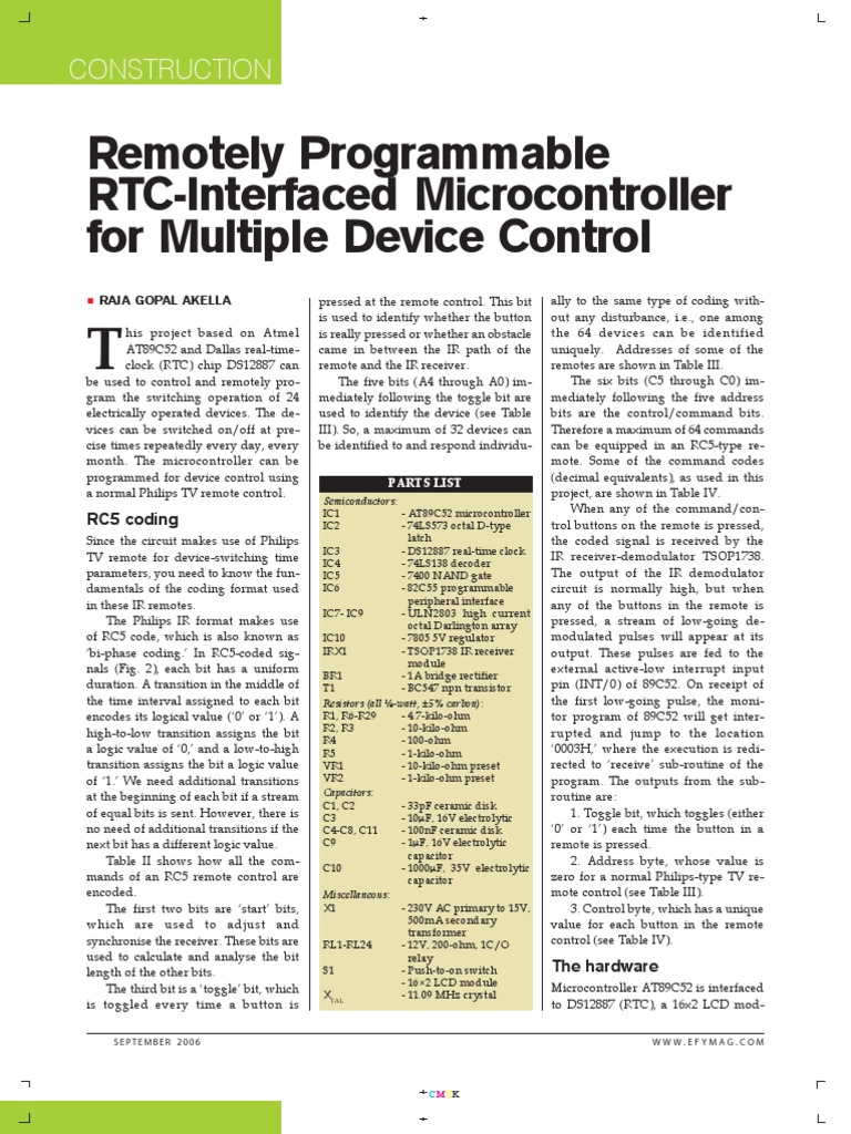 Multiple Device Control With Remote | PDF | Rectifier | Random Access ...