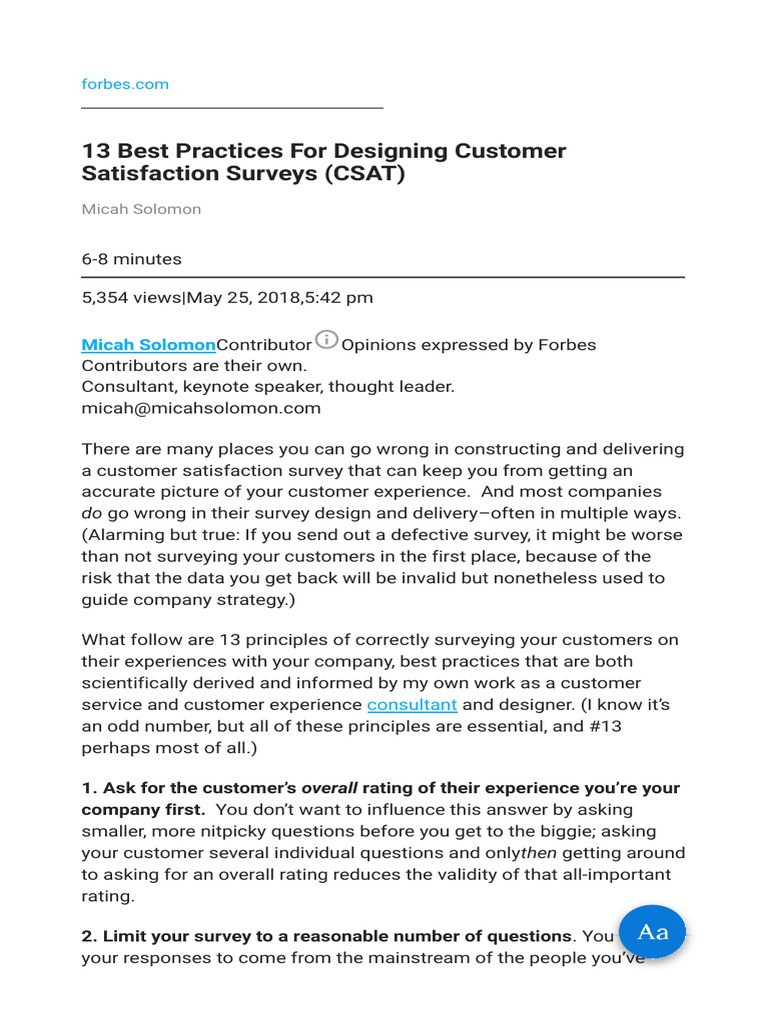 13 Best Practices For Designing Customer Satisfaction Surveys (CSAT ...