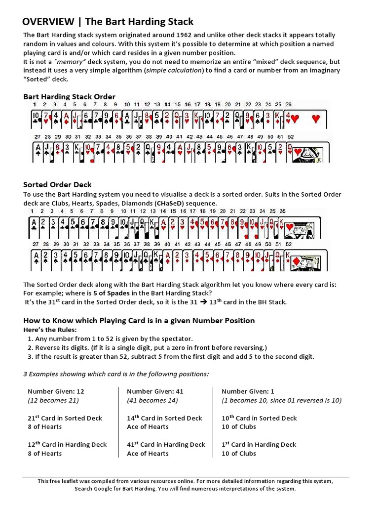Bart Harding Stack Pdf Playing Cards Games Of Chance