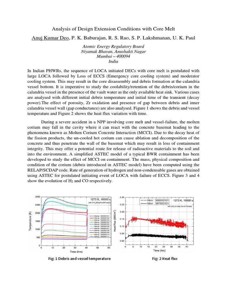 Analysis of Core Melt Accidents in Indian Pressurized Heavy Water ...