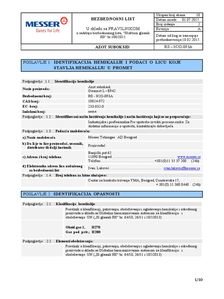 Azot Suboksid - G | PDF