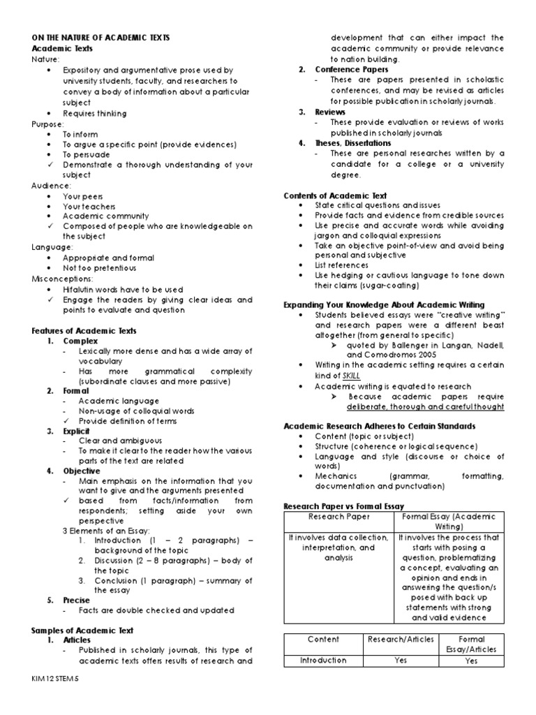 Kim 12 Stem 5 | PDF | Reading Comprehension | Essays