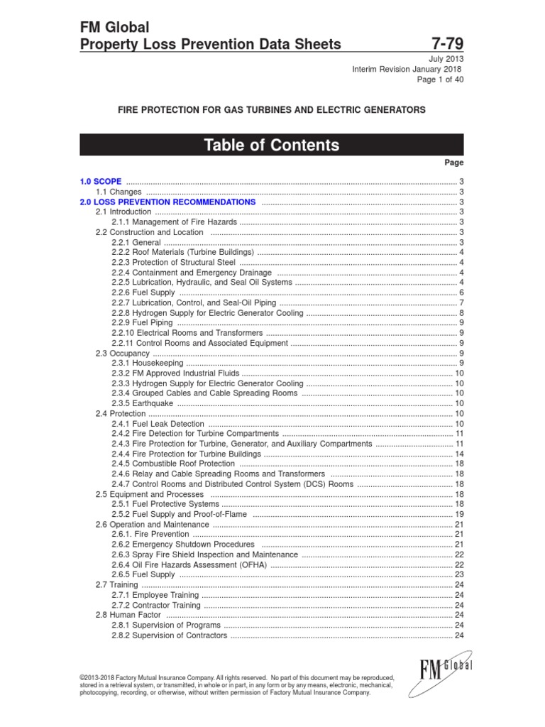 FM Global Property Loss Prevention Data Sheets: Fire Protection For Gas ...