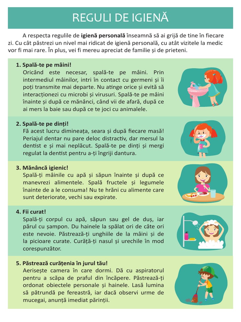 Plansa Reguli de Igiena | PDF