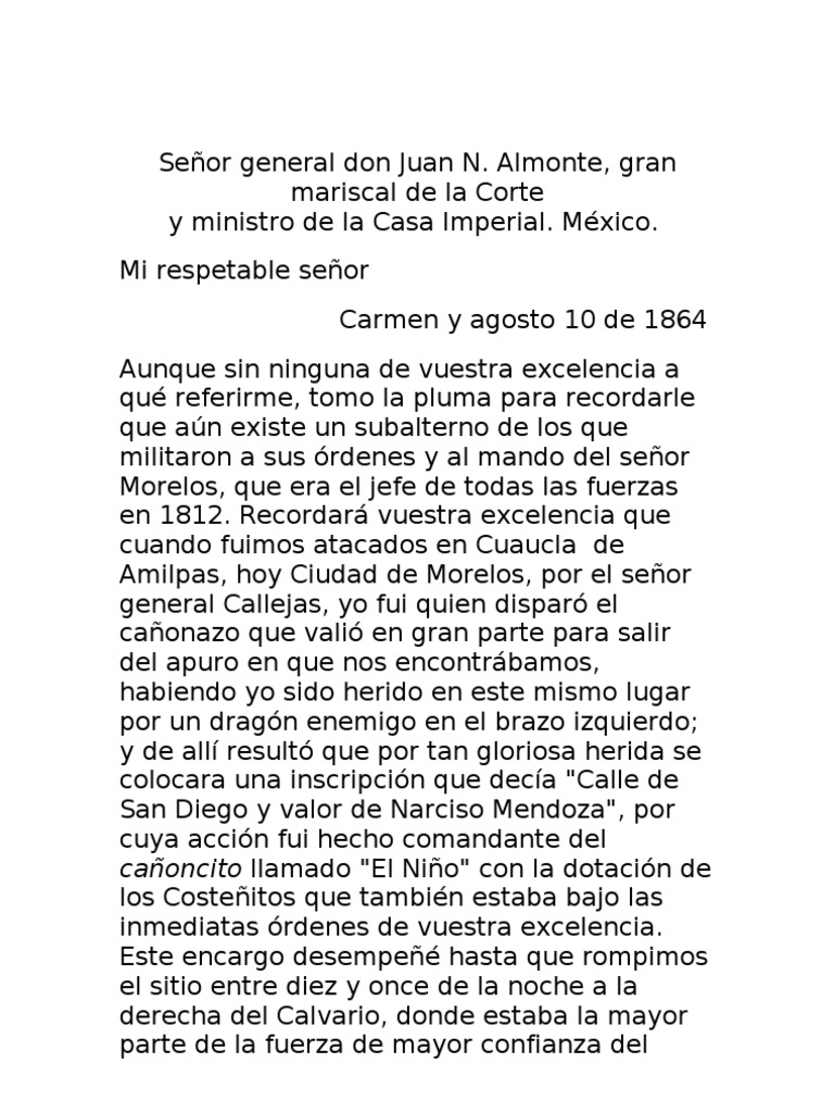 Carta Narciso Mendoza