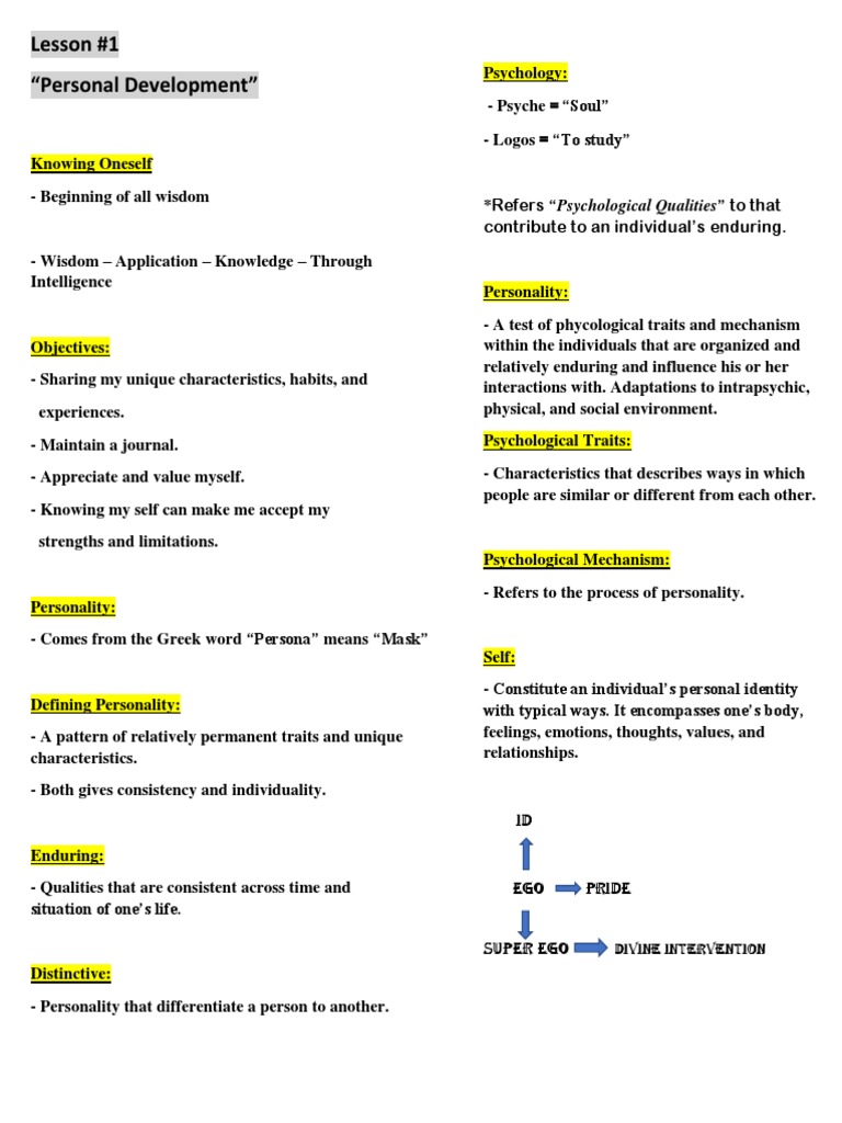 Personal Development Reviewer | PDF | Stress (Biology) | Self
