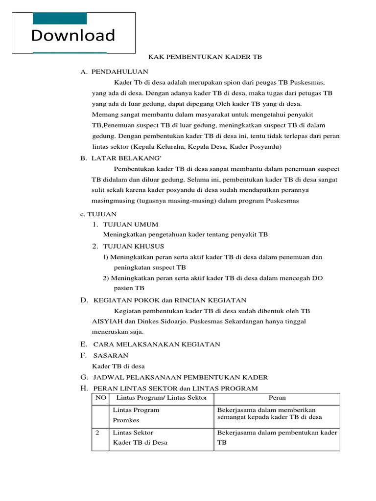 Kak Kader TBC | PDF