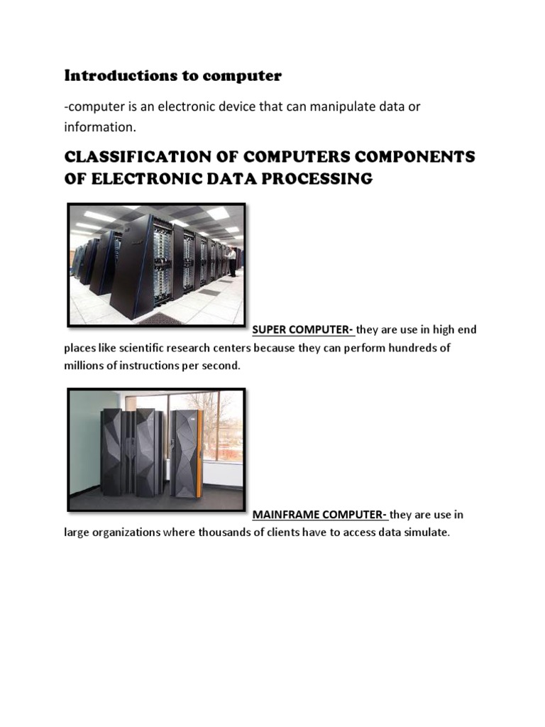 Introductions To Computer | PDF