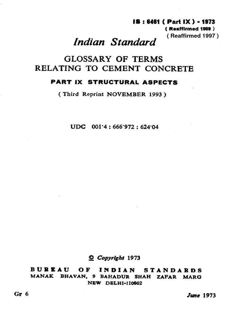 IS-6461 Part-1 1972 | PDF | Strength Of Materials | Deformation ...