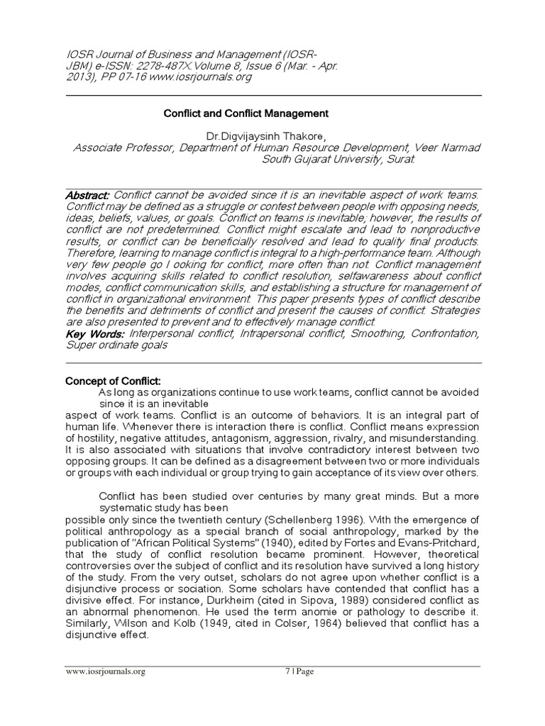 Conflict and Conflict Management | PDF | Bargaining | Negotiation