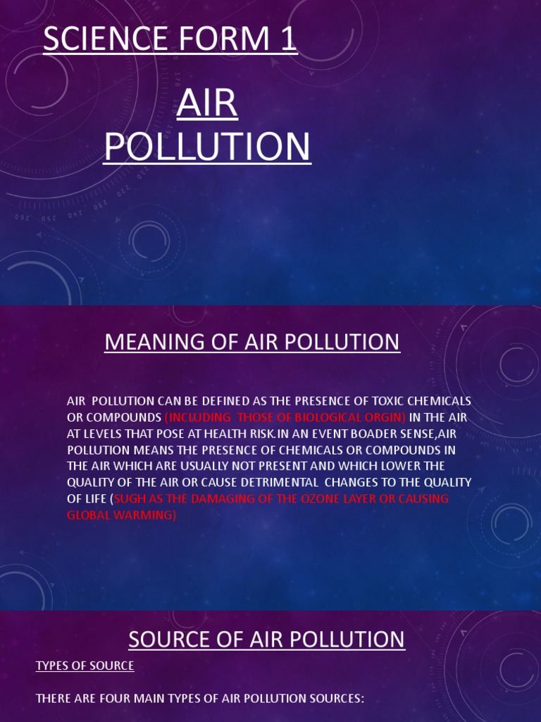 AIR Pollution Science Form 1 | PDF | Air Pollution | Exhaust Gas
