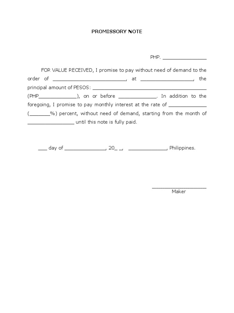 Promissory Note1 | PDF | Promissory Note | Business Law