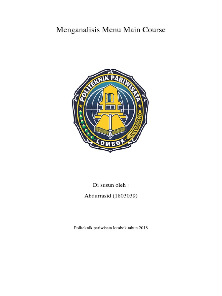 Menganalisis Menu Main Course Pdf