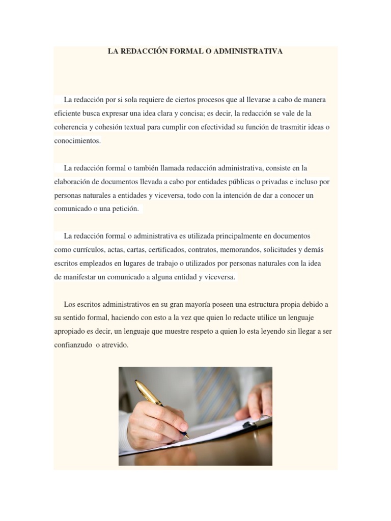 La Redacción Formal o Administrativa | PDF | Plan de estudios | Idiomas