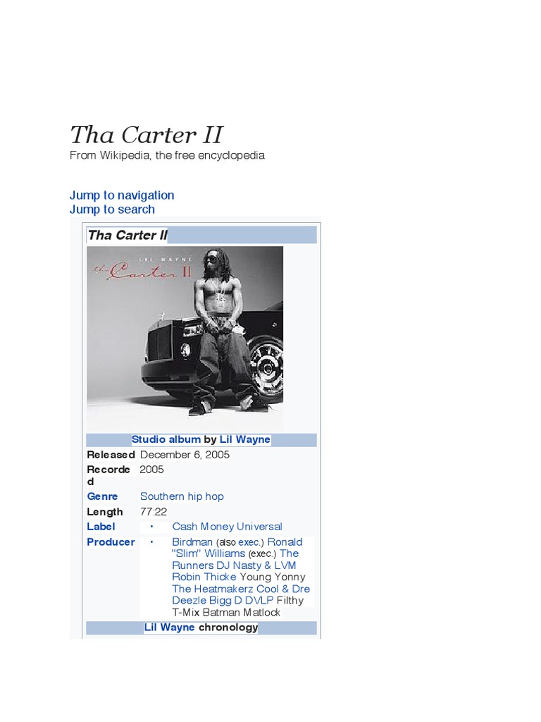 Tha Carter II | PDF | Popular Music | Albums