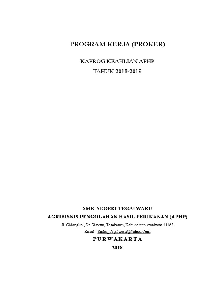 Program Kerja Kaprog Keahlian APHP | PDF