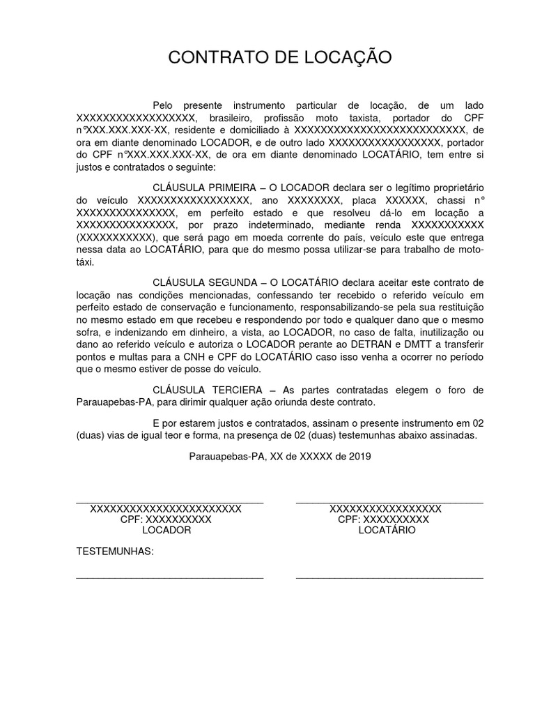 Contrato De Locação