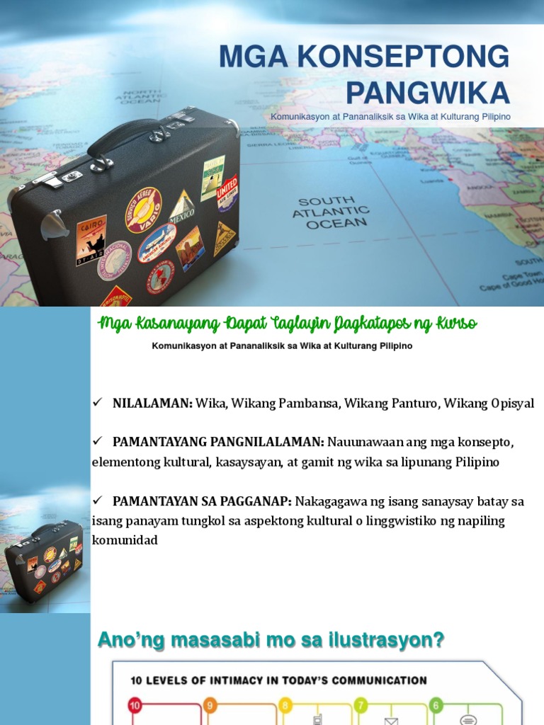 Wika, Wikang Pambansa, Wikang Opisyal, at Wikang Panturo | PDF