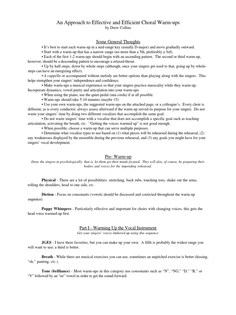 Effective Choral Warm-up Techniques | PDF | Singing | Performing Arts