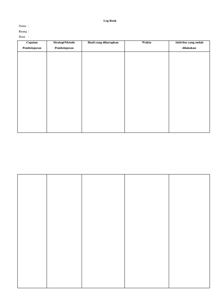 Log Book Kosong | PDF