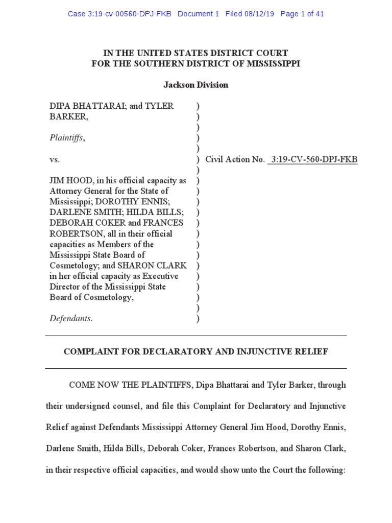 Filed Complaint | Fourteenth Amendment To The United States ...