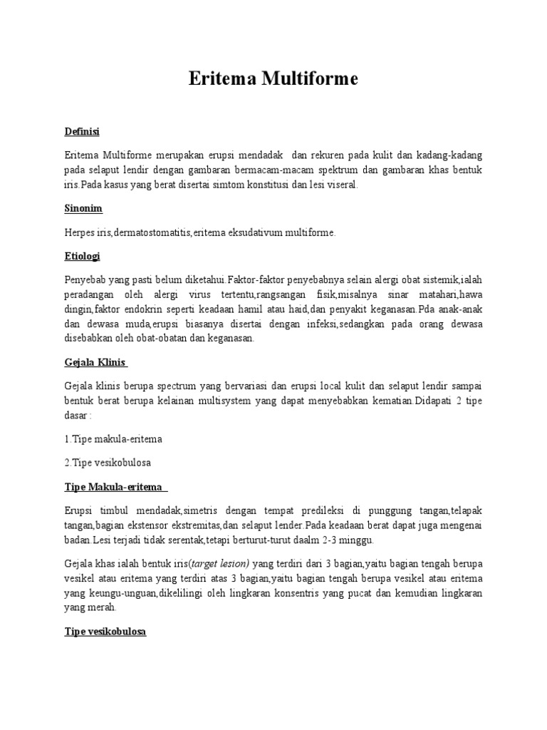 Eritema Multiforme | PDF