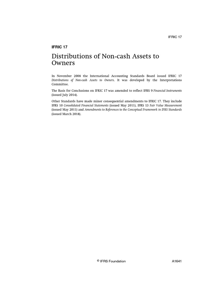 Ifric 17 | PDF | International Financial Reporting Standards | Fair Value