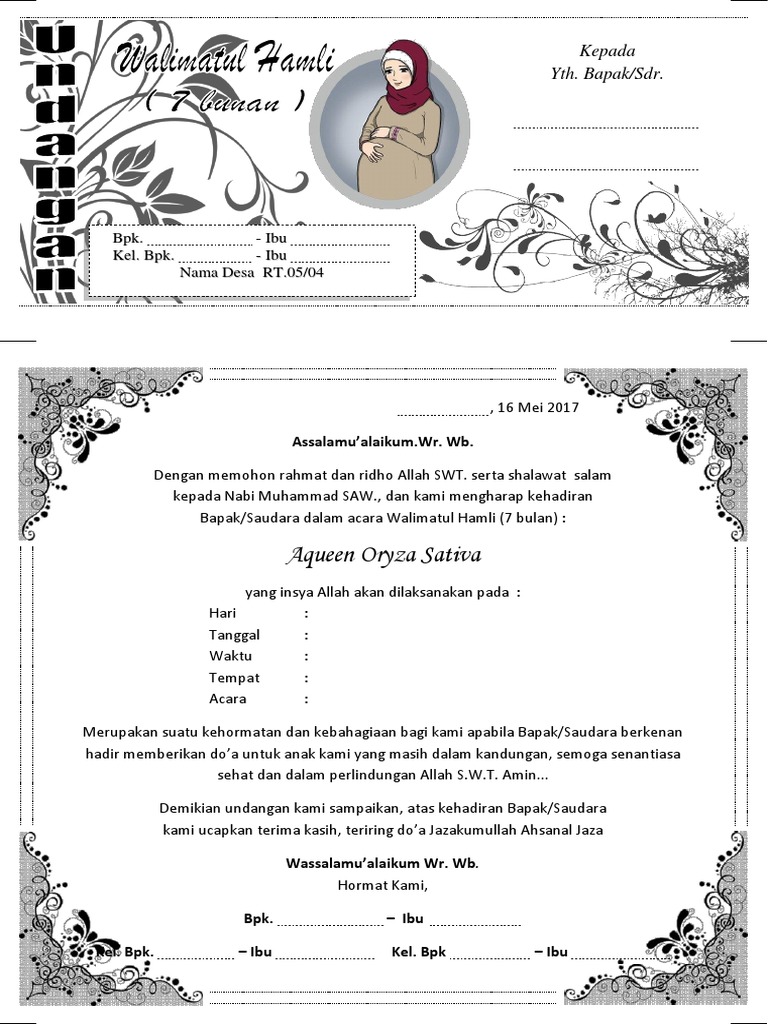 Undangan Mitoni Aal | PDF