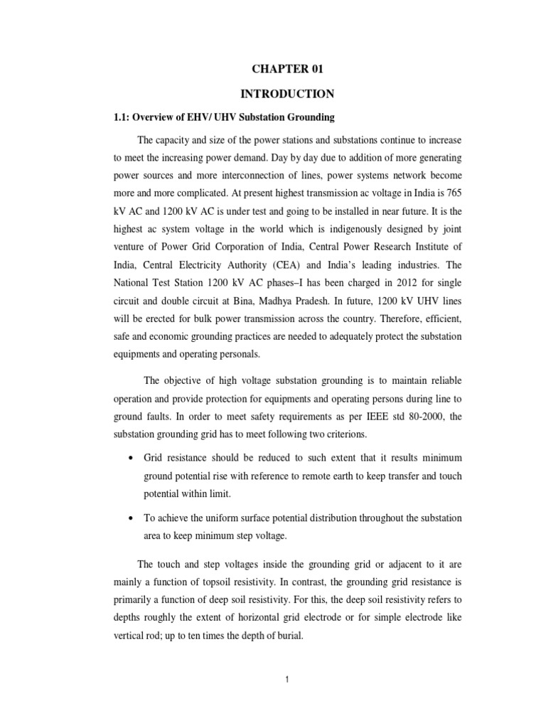 1.1: Overview of EHV/ UHV Substation Grounding | PDF | Corrosion | Rock ...