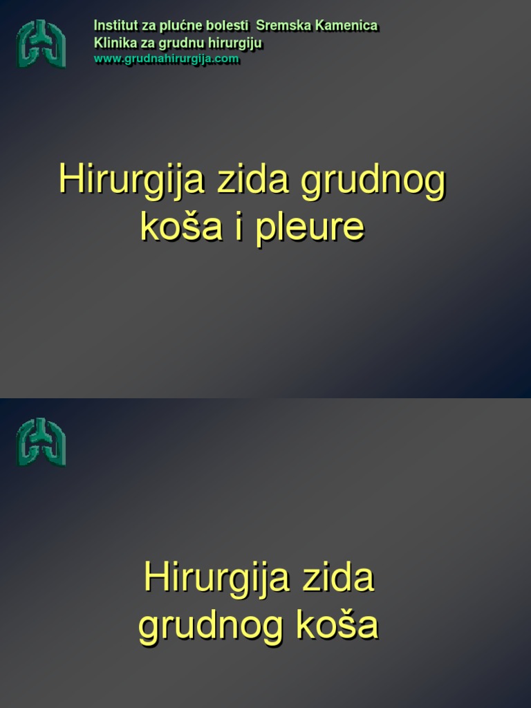 Hirurgija Zida Grudnog Kosa I Pleure | PDF