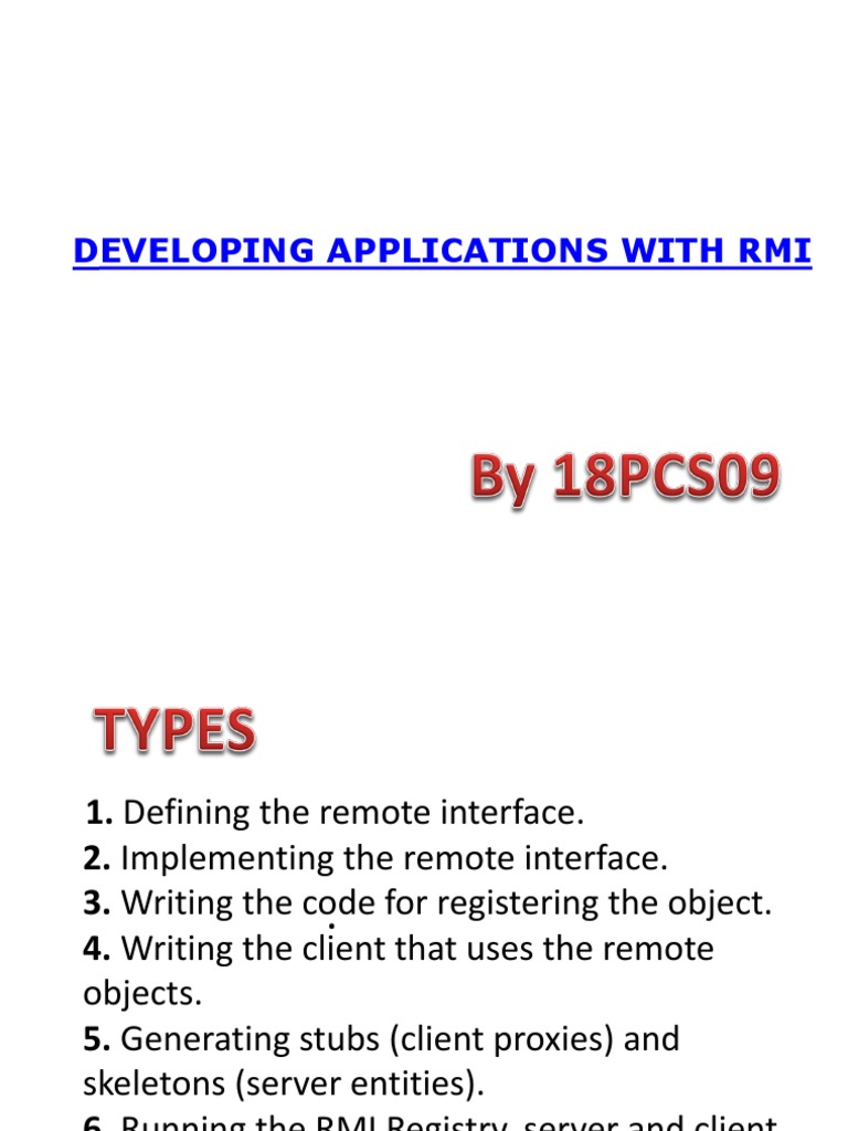 Developing Application With RMI | PDF | Method (Computer Programming ...