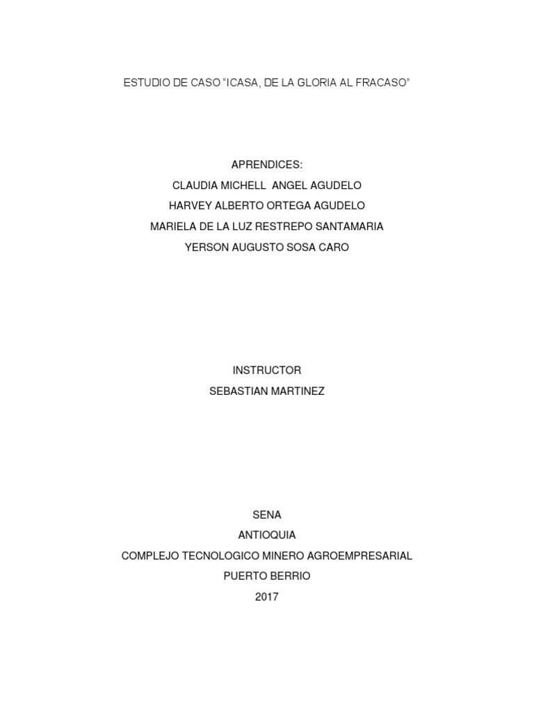 Estudio de Caso ICASA | PDF