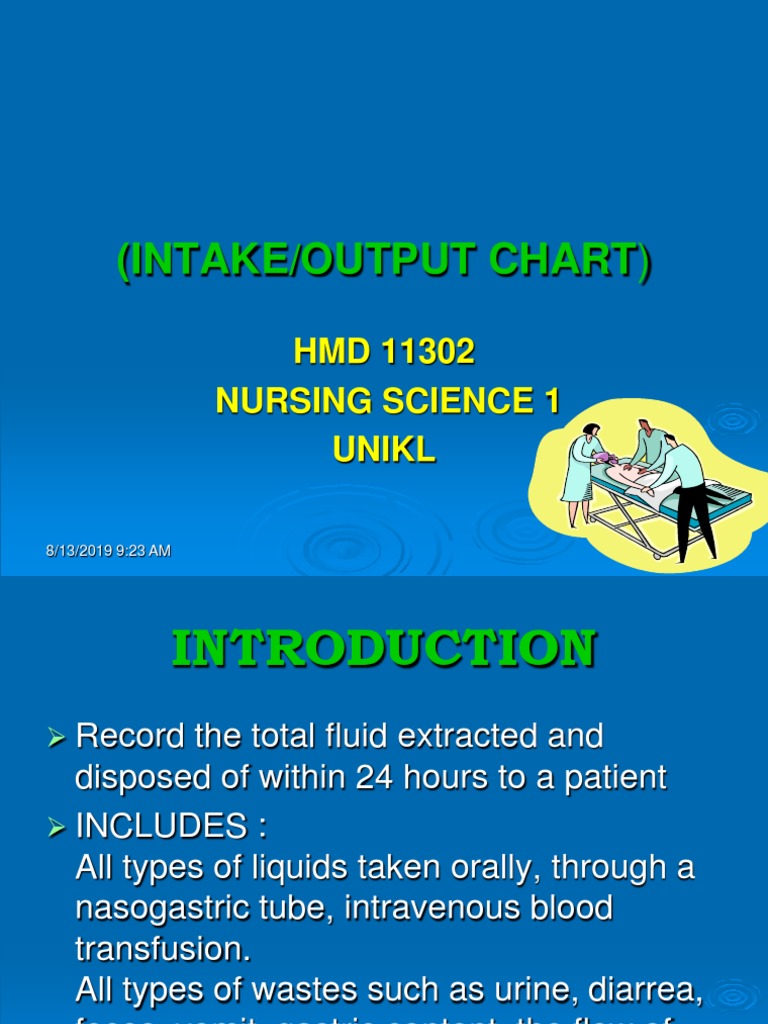 (Intake/Output Chart) : HMD 11302 Nursing Science 1 Unikl | PDF ...